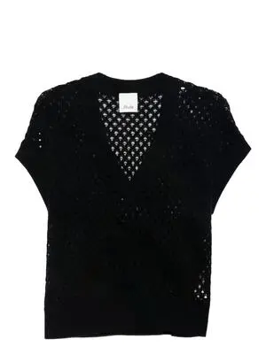 ALLUDE V-neck Knitted Top - Blue