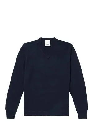ALLUDE Cashmere V-neck Sweater - Blue
