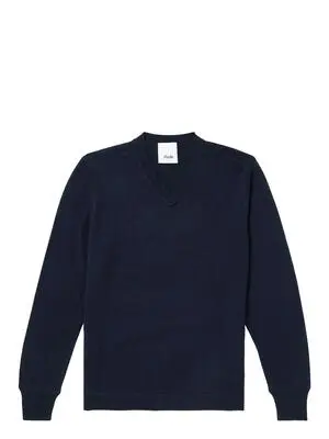 ALLUDE Cashmere V-neck Sweater - Navy