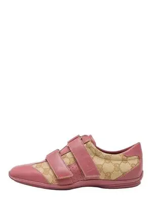 Gucci Gg Canvas Leather Trim Sneakers - Neutrals