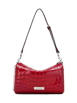 Marc Jacobs The Glossy Croc Snapshot Shoulder Bag - Red