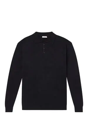 ATON ATON - Cotton-Blend Polo Sweater - Men - Black - S