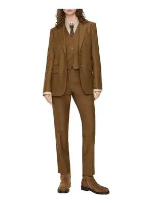 Burberry Wool Mohair Tailored Trousers - Hazelnut Brown