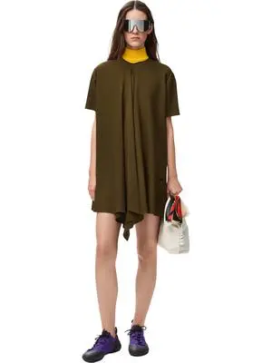 Loewe Stretch Viscose Cady Dress - Khaki Green