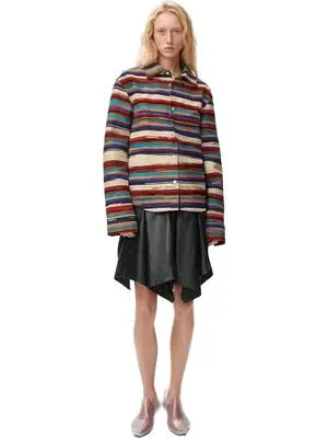 Loewe Overshirt In Nubuck Lambskin - Multicolor/black