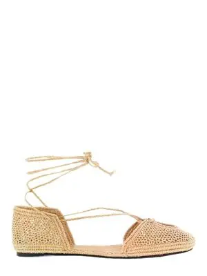 ODISSI Lace-Up Flats Neutrals