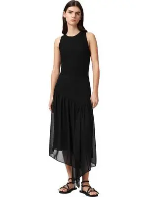 ALLSAINTS Cyra Asymmetric Maxi Skirt - Black