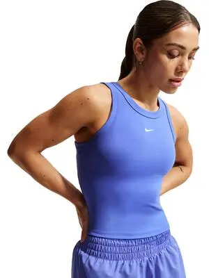 Nike One Fitted Dri-fit Cropped Tank Top - Blue