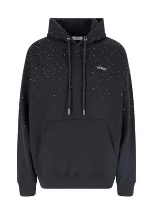 Off-White Logo Sweatshirt With Crystals - Black