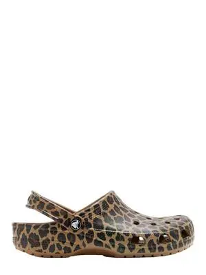 CROCS Leopard Print Slides - Brown