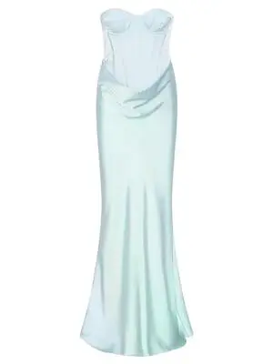 ROTATE BY BIRGER CHRISTENSEN Corset Maxi Dress Blue
