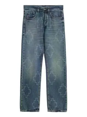 COUNTY OF MILAN Geometric Straight-leg Jeans - Blue