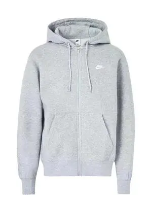 Nike Logo-embroidered Zip-up Hoodie - Grey