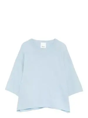 ALLUDE Raw-cut T-shirt - Blue