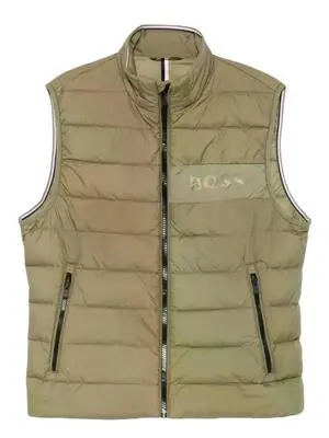 BOSS Padded Gilet With Logo - Neutrals
