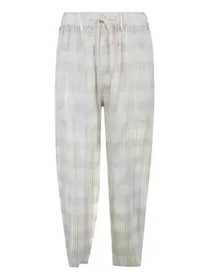 UMA WANG Checked Tapered Trousers - Neutrals