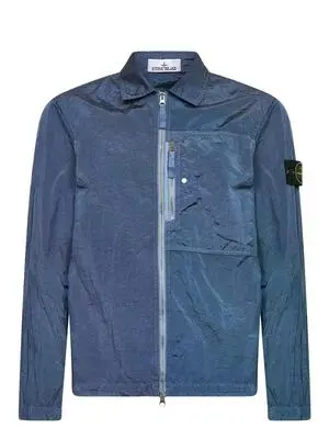 Stone Island Zip Up Shirt Jacket - Blue
