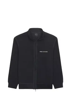 Armani Exchange Cotton Zip Sweatshirt - Blue