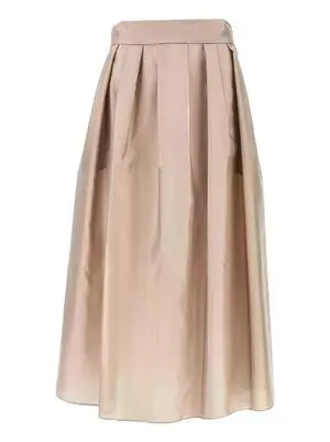 Max Mara Pleated Midi Skirt - Neutrals
