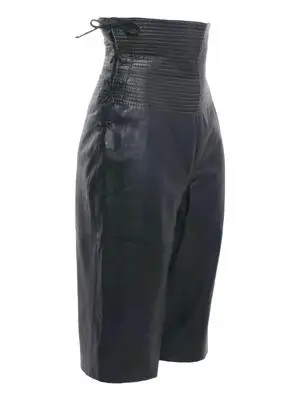 Gianfranco Ferre Leather Lace-up Top - Blue
