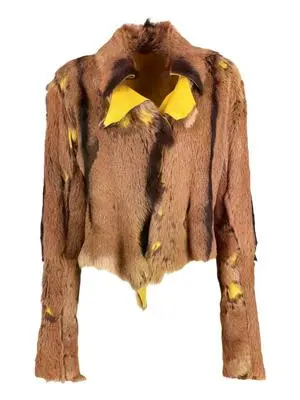 Vintage Fur Collared Coat - Brown