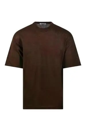 ROBERTO COLLINA Crew-neck T-shirt Brown
