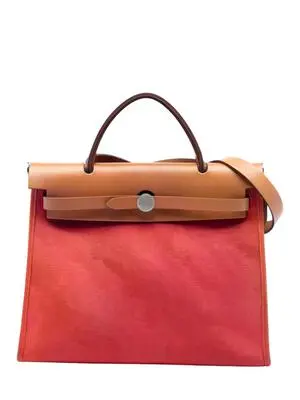 Hermès 2018 Toile Herbag Zip 31 Satchel - Orange
