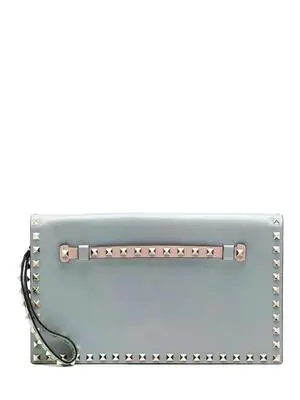 Valentino Garavani 2000-2017 Tricolor Rockstud Wristlet Clutch Bag - Blue