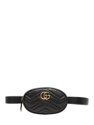 Gucci Gg Marmont Matelassé Leather Belt Bag - Black