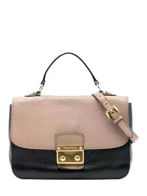 Miu Miu 2010-2026 Goatskin Madras Satchel - Brown