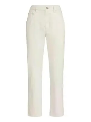 Brunello Cucinelli Dyed Denim Trousers With Bartack Neutrals