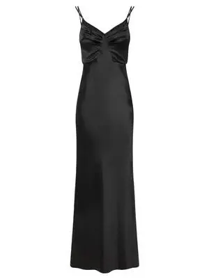 Elisabetta Franchi Red Carpet Dress In Satin - Black
