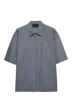 Prada Short-sleeved Technical Cotton Shirt - Grey