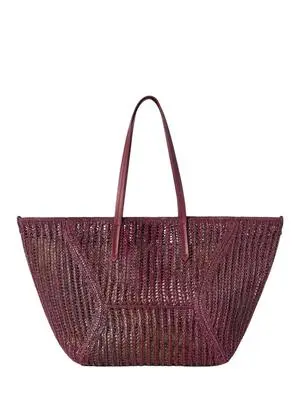 Brunello Cucinelli Techno Raffia Bc Duo Bag - Red