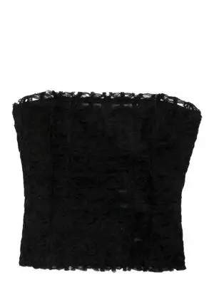 Akris Floral Corsage Top - Black