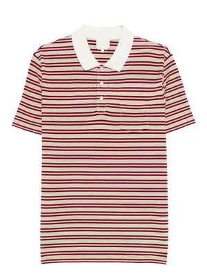 A.p.c. Striped Chest-pocket Polo Shirt - Neutrals