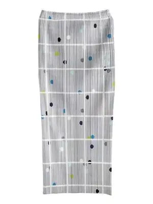 Issey Miyake Dotted Pleated Midi Skirt - Grey