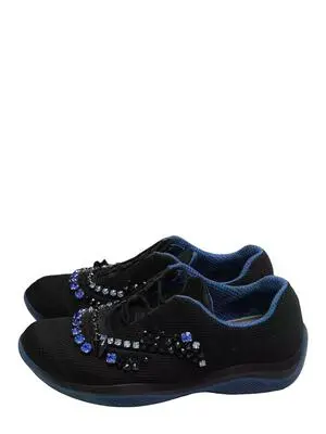 Prada Embellished Lace-up Sneakers - Black
