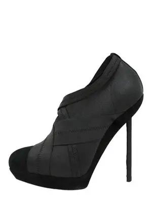 Saint Laurent Elastic Suede Platform Stiletto Boots - Black