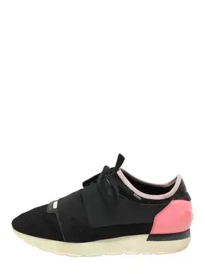 Balenciaga Race Runner Panelled Sneakers - Black