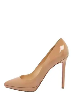 CHRISTIAN LOUBOUTIN Pigalle Plato Patent Leather Pumps - Neutrals