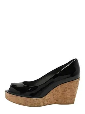 STUART WEITZMAN Peep-toe Wedge-heel Sandals - Black