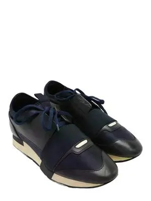 Balenciaga Race Runner Strap Detail Sneakers - Blue