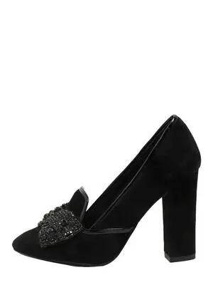 Tory Burch Carissa Bow Suede Pumps - Black