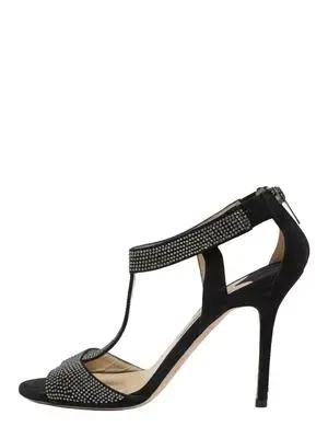 JIMMY CHOO Rhinestone-embellished Stiletto Sandals - Black