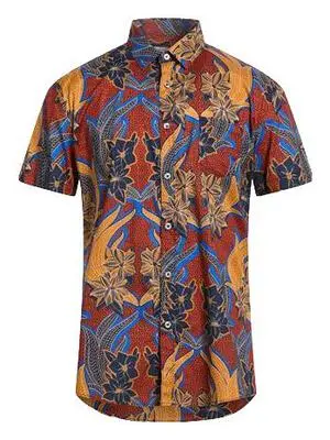 DANIELE ALESSANDRINI Man Shirt Rust Size 15 ½ Cotton Rust