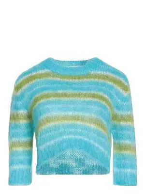 Marni Intarsia Knit Mohair-blend Sweater - Azure