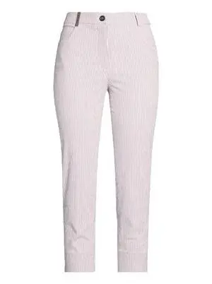 Peserico Striped Tapered Seersucker Trousers - Brown