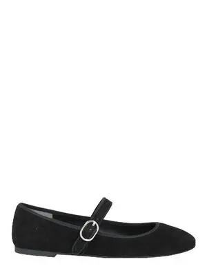 STUART WEITZMAN Leather Ballet Flats - Black