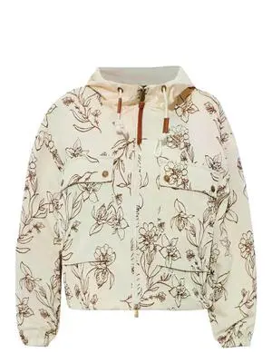 Moncler Nepeta Floral-print Hooded Jacket - Neutrals